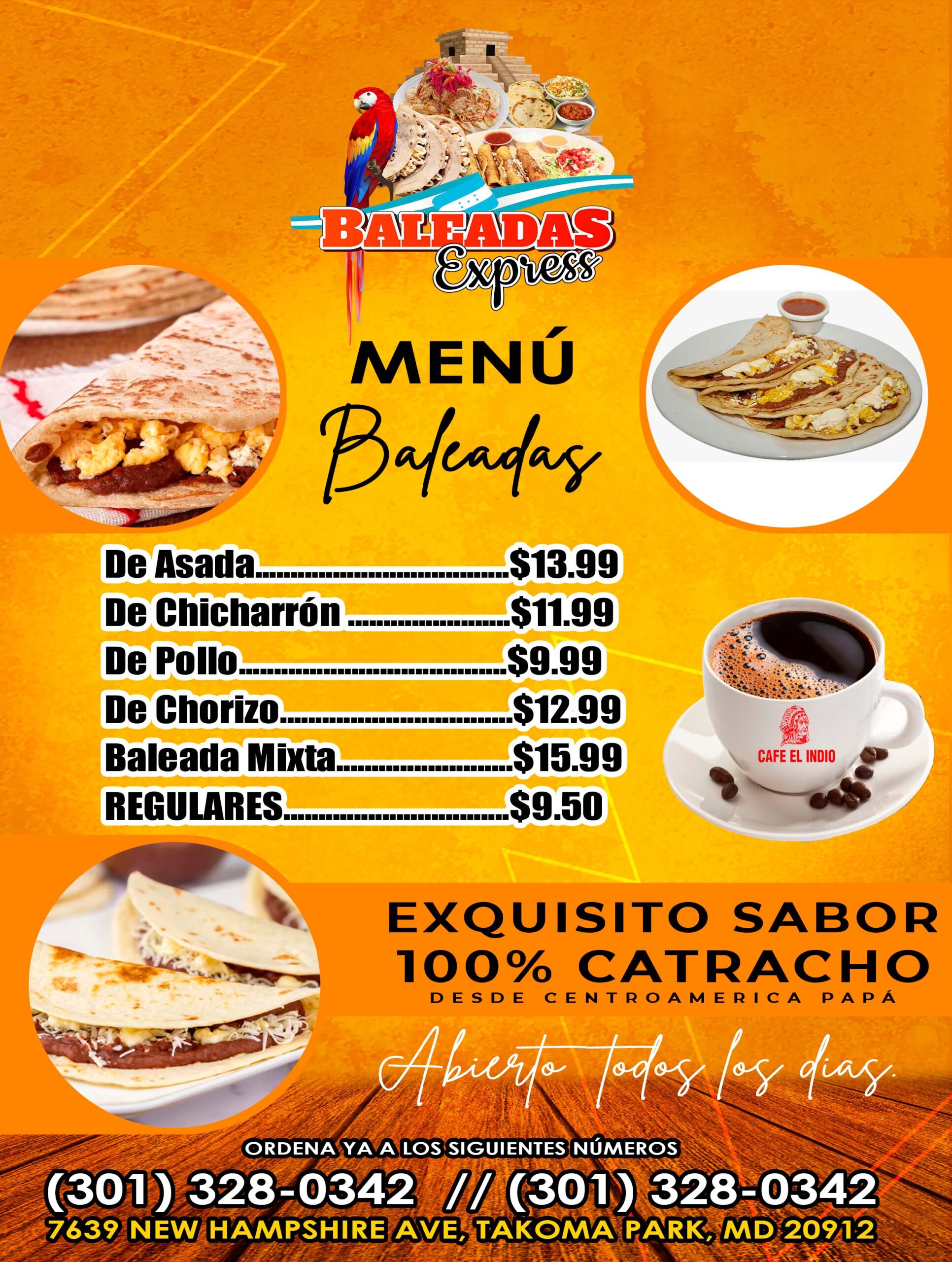 Menú - Baleadas Express